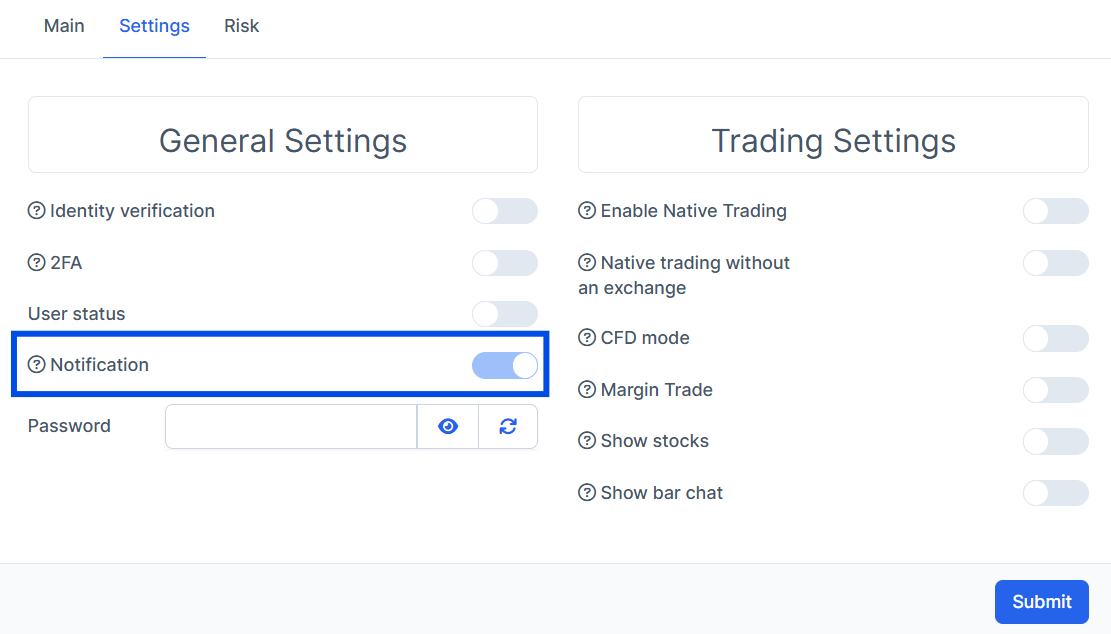 How To Enable Disable Notifications For A Trader